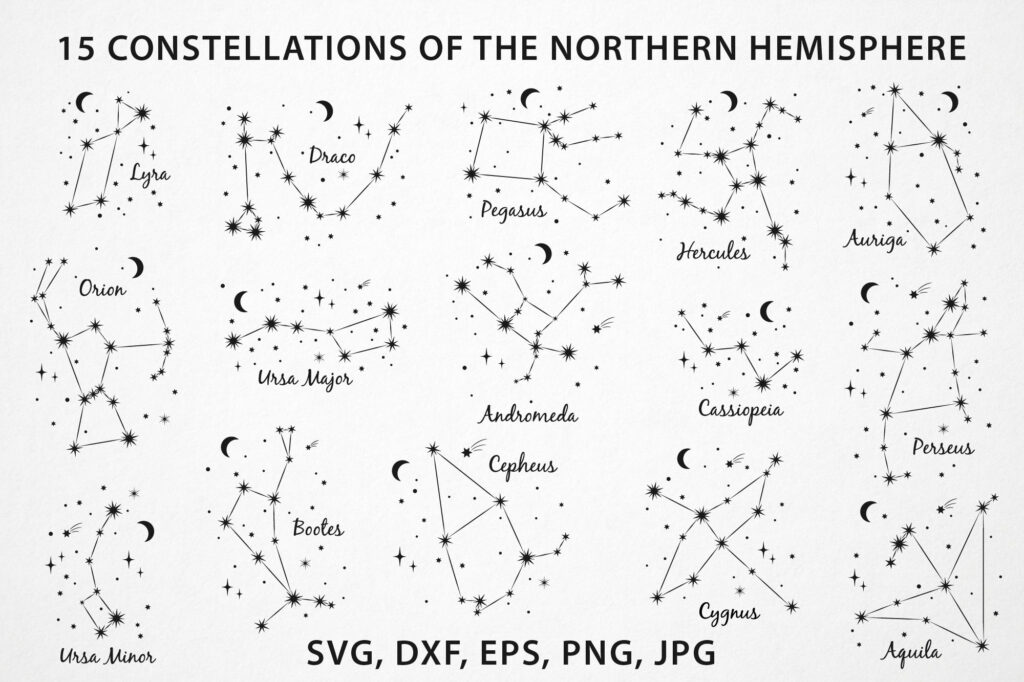 Printable Northern Hemisphere Constellation Map | Adams Printable Map