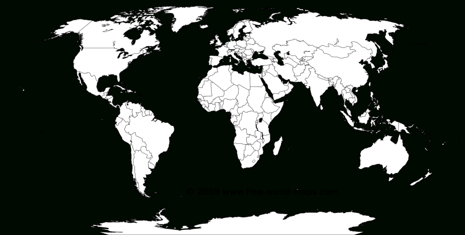 Blank World Map With Countries Printable | Adams Printable Map
