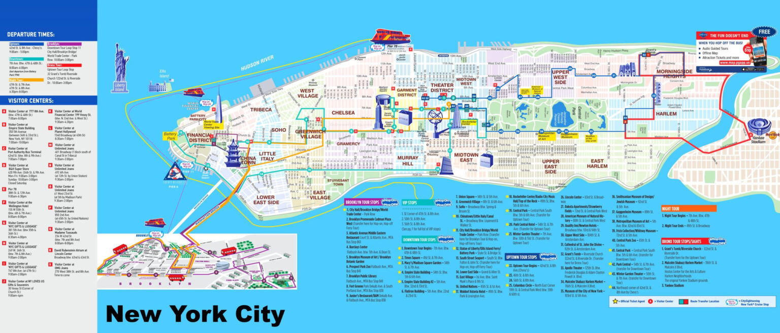 Tourist Map of New York Printable – Adams Printable Map