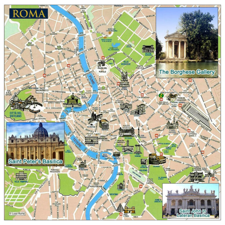 Map Of Central Rome Italy | Adams Printable Map