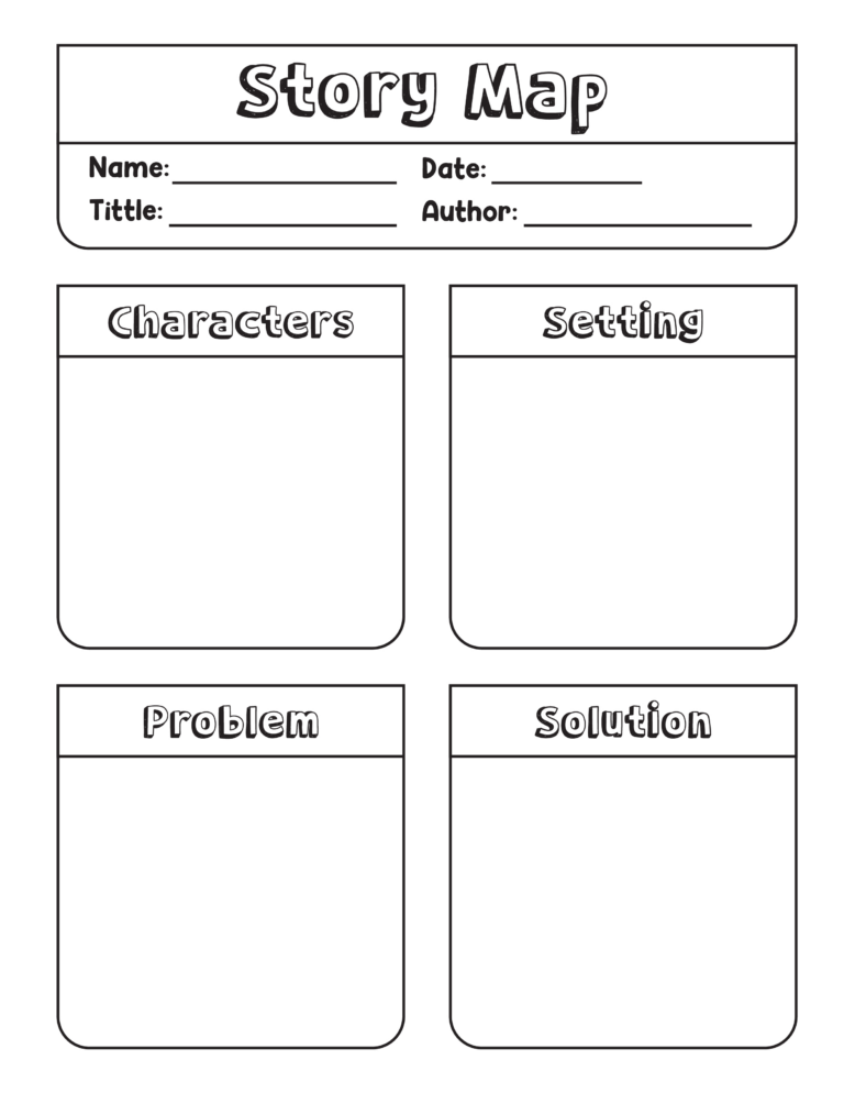 Story Map Graphic Organizer Free Printable | Adams Printable Map