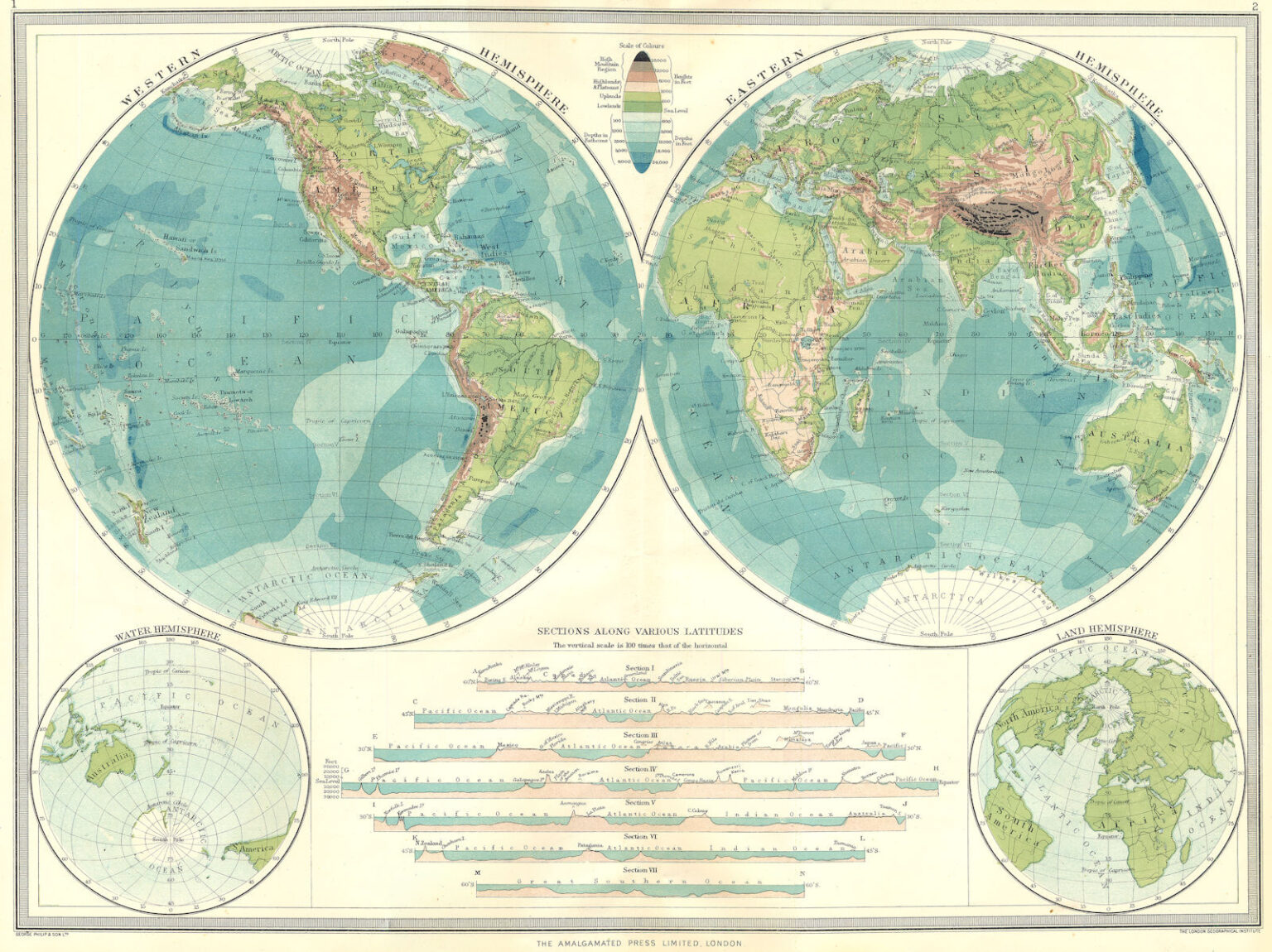 Physical Map Of Western Hemisphere | Adams Printable Map