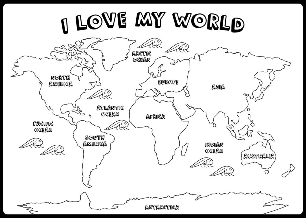 Free Printable Black And White World Map With Countries Labeled | Adams ...